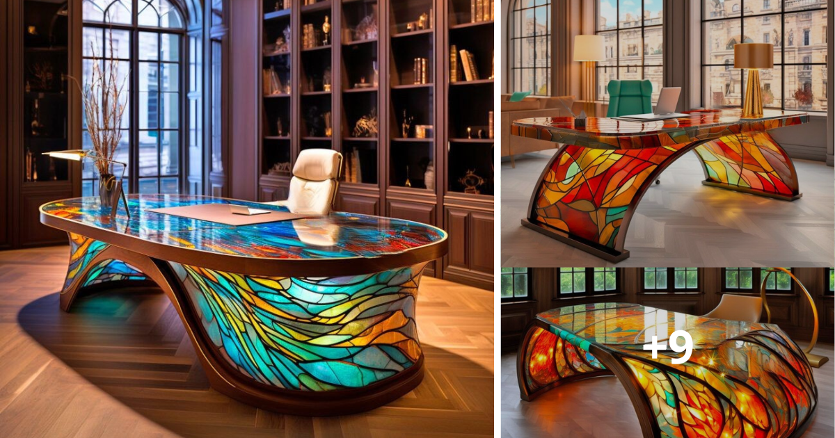 Illuminate Your Workspace with These Gorgeous Stained Glass Desks