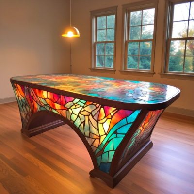 Illuminate Your Workspace with These Gorgeous Stained Glass Desks