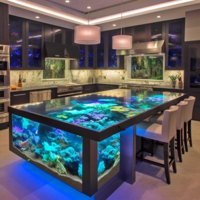 Aquarium Kitchen Island: Dive into Culinary Bliss with Underwater Elegance