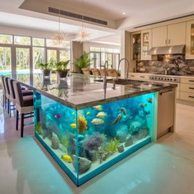 Aquarium Kitchen Island: Dive into Culinary Bliss with Underwater Elegance