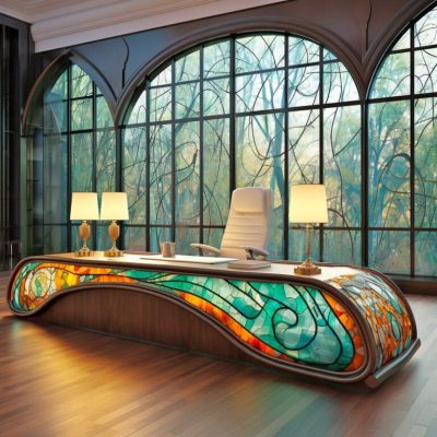 Illuminate Your Workspace with These Gorgeous Stained Glass Desks