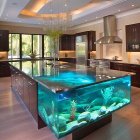 Aquarium Kitchen Island: Dive into Culinary Bliss with Underwater Elegance