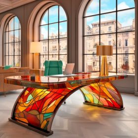 Illuminate Your Workspace with These Gorgeous Stained Glass Desks