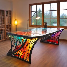 Illuminate Your Workspace with These Gorgeous Stained Glass Desks