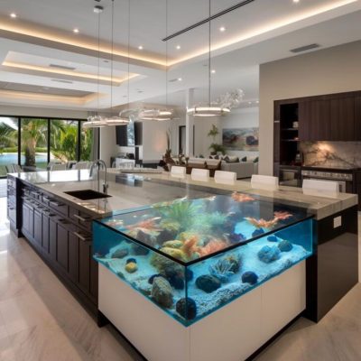Aquarium Kitchen Island: Dive into Culinary Bliss with Underwater Elegance