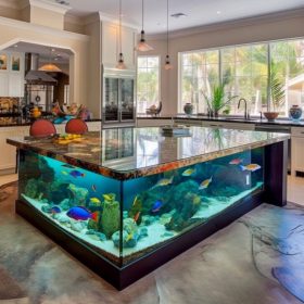 Aquarium Kitchen Island: Dive into Culinary Bliss with Underwater Elegance