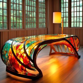 Illuminate Your Workspace with These Gorgeous Stained Glass Desks