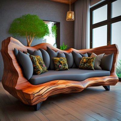 These live edge wooden sofas make for the ideal furniture