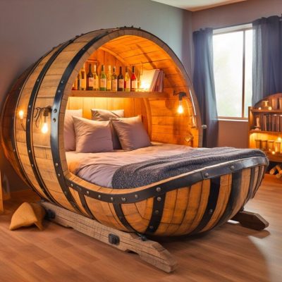 Dreaming in Red and White: Giant Wine Barrel Beds Await