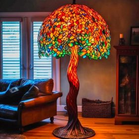 Oversized Stained Glass Tree Lamps: Impressive Home Decor!