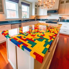 LEGO and Epoxy - A Unique Recipe for Kitchen Island Countertops