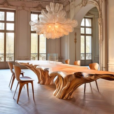 Rooted in Exquisite Design: Wooden Tree-Shaped Dining Tables