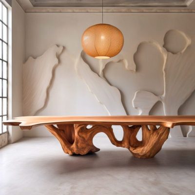 Rooted in Exquisite Design: Wooden Tree-Shaped Dining Tables