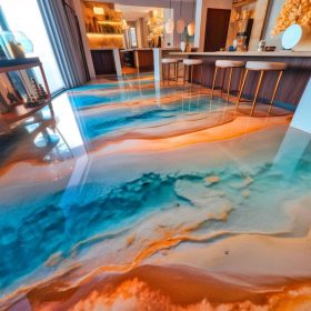 This Gorgeous Flooring is Crafted Using Sand and Epoxy