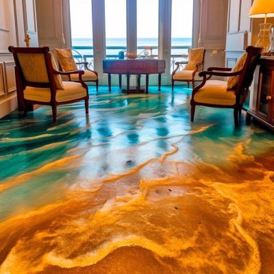 This Gorgeous Flooring is Crafted Using Sand and Epoxy