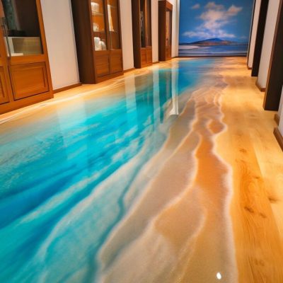 This Gorgeous Flooring is Crafted Using Sand and Epoxy