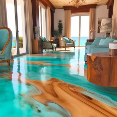 This Gorgeous Flooring is Crafted Using Sand and Epoxy