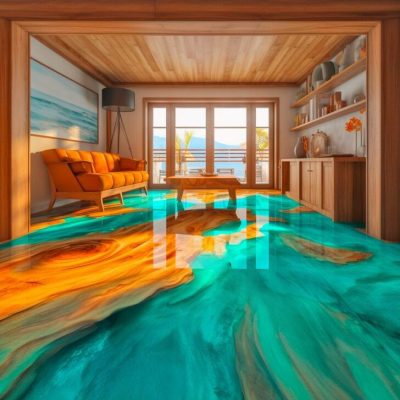 This Gorgeous Flooring is Crafted Using Sand and Epoxy