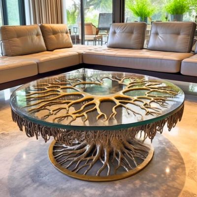 Branching Out: Chic Furniture with Metal Tree Design Coffee Tables
