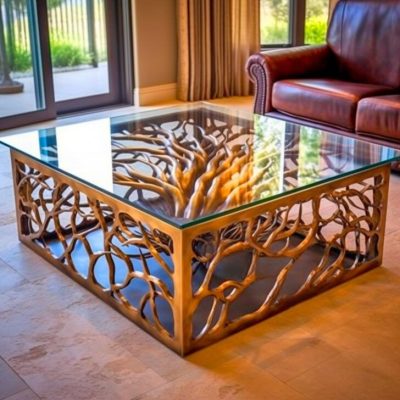 Branching Out: Chic Furniture with Metal Tree Design Coffee Tables