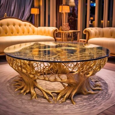 Branching Out: Chic Furniture with Metal Tree Design Coffee Tables