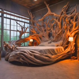 Masterful Artistry Embedded in the Craftsmanship of Oversized Tree Beds