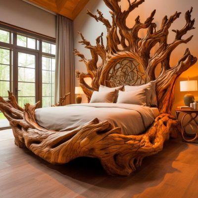 Masterful Artistry Embedded in the Craftsmanship of Oversized Tree Beds
