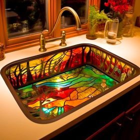 Stained Glass Sinks in the Kitchen: Artistic Beauty Meets Practicality