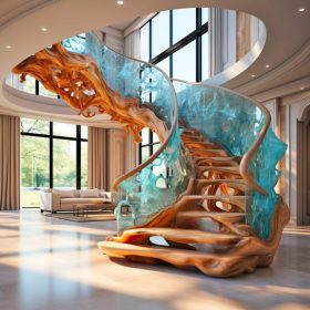 Exceptional Staircases Crafted from Live Edge Wood and Epoxy, Elevating ...