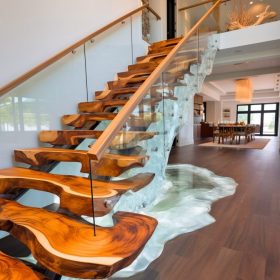 Exceptional Staircases Crafted from Live Edge Wood and Epoxy, Elevating ...