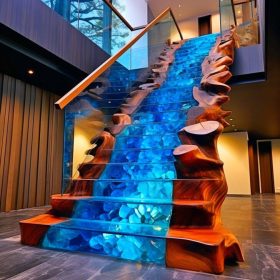 Exceptional Staircases Crafted from Live Edge Wood and Epoxy, Elevating ...