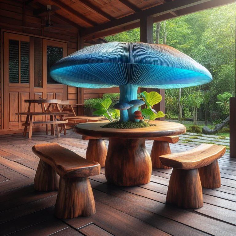 Enhance Your Patio with Mushroom Table and Tree-Shaped Picnic Sets for ...