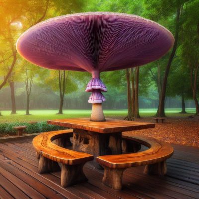 Enhance Your Patio with Mushroom Table and Tree-Shaped Picnic Sets for ...
