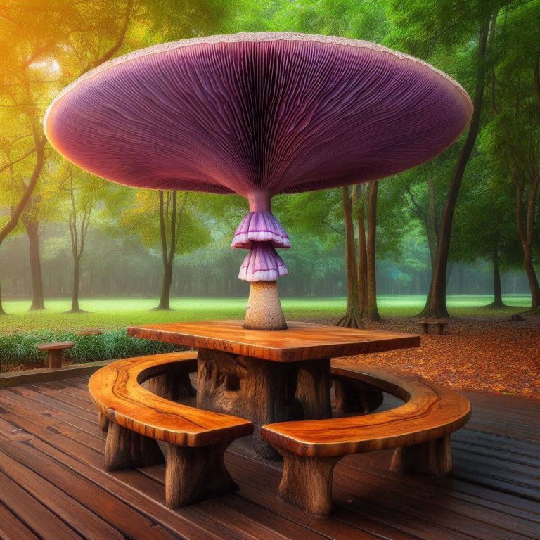Enhance Your Patio with Mushroom Table and Tree-Shaped Picnic Sets for ...