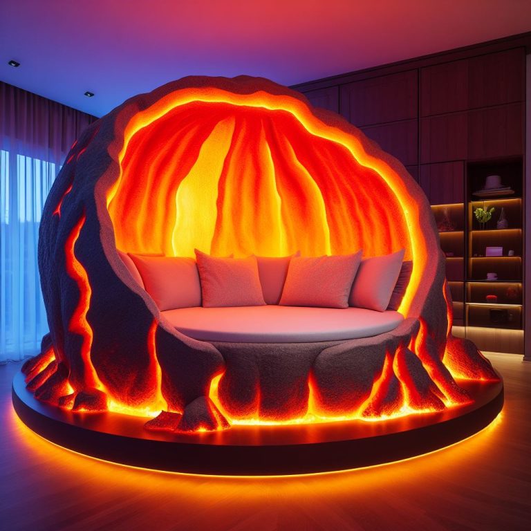 Can the Volcanoic Sofa Erupt with fiery beauty and set your Room aglow ...