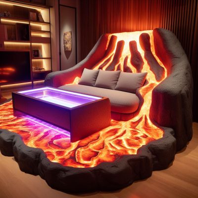 Can the Volcanoic Sofa Erupt with fiery beauty and set your Room aglow ...