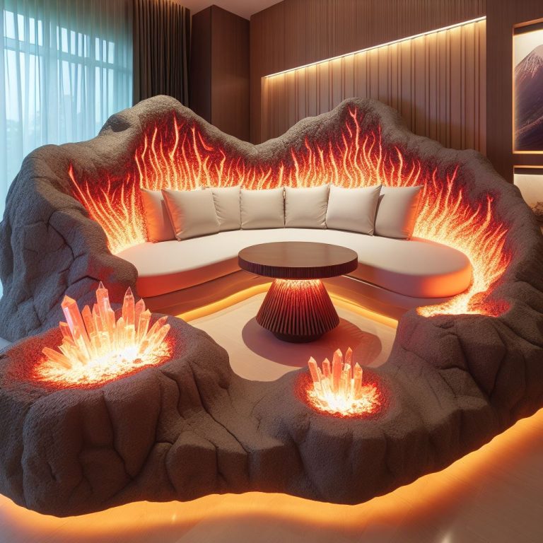 Can the Volcanoic Sofa Erupt with fiery beauty and set your Room aglow ...