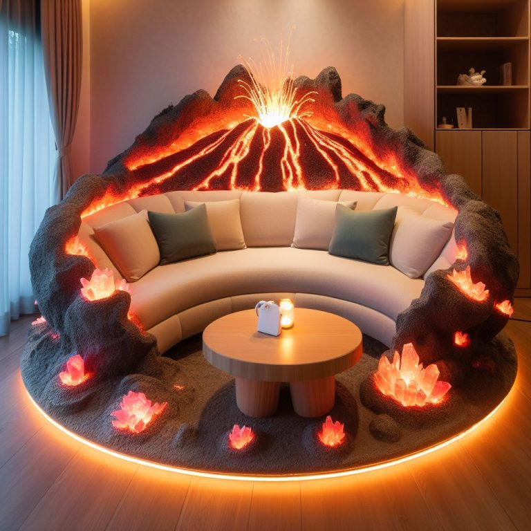 Can the Volcanoic Sofa Erupt with fiery beauty and set your Room aglow ...