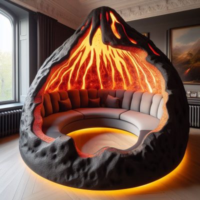 Can the Volcanoic Sofa Erupt with fiery beauty and set your Room aglow ...