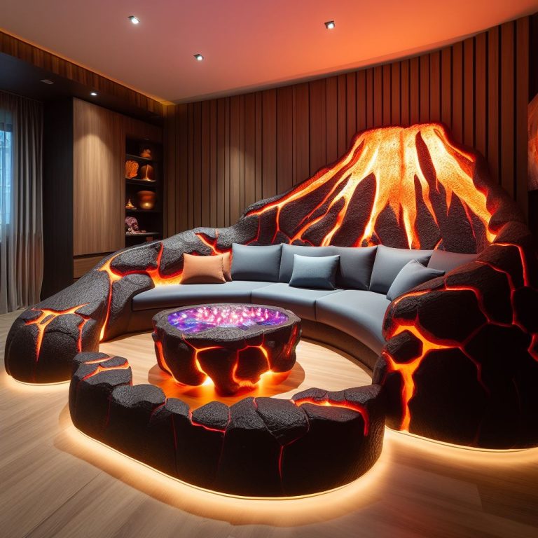 Can the Volcanoic Sofa Erupt with fiery beauty and set your Room aglow ...