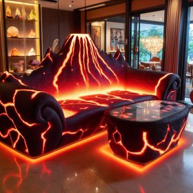 Can the Volcanoic Sofa Erupt with fiery beauty and set your Room aglow ...