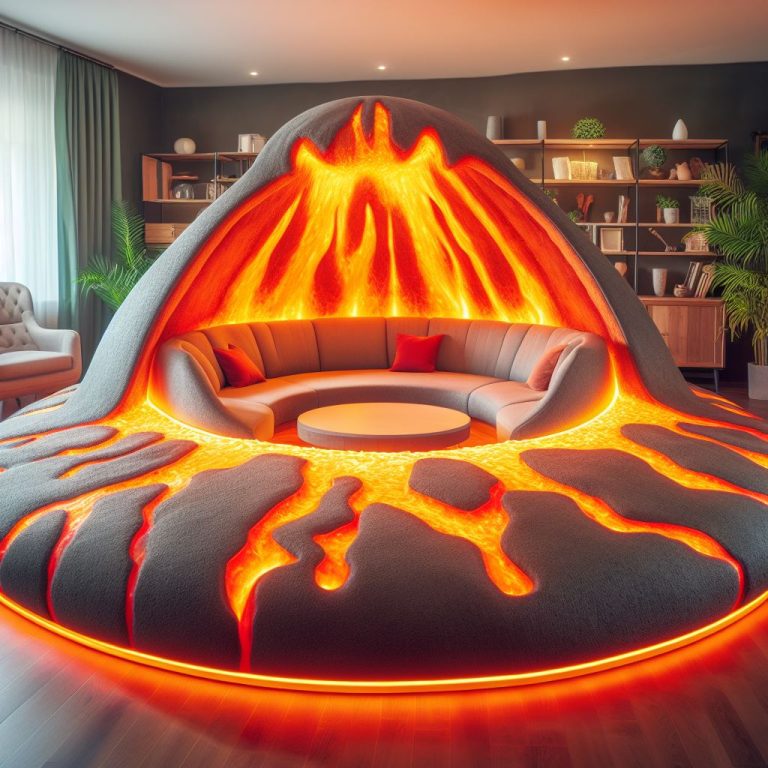 Can the Volcanoic Sofa Erupt with fiery beauty and set your Room aglow ...