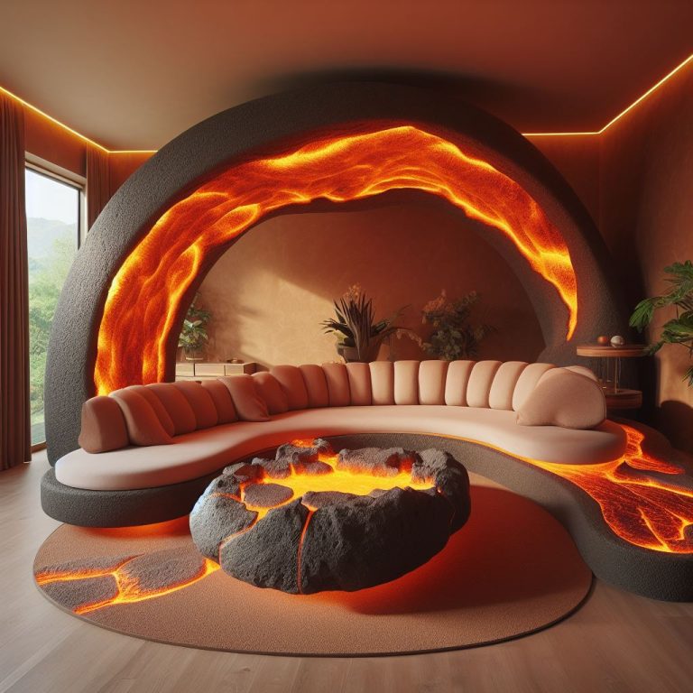 Can the Volcanoic Sofa Erupt with fiery beauty and set your Room aglow ...