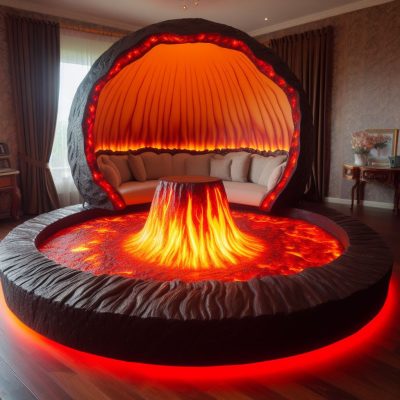 Can the Volcanoic Sofa Erupt with fiery beauty and set your Room aglow ...
