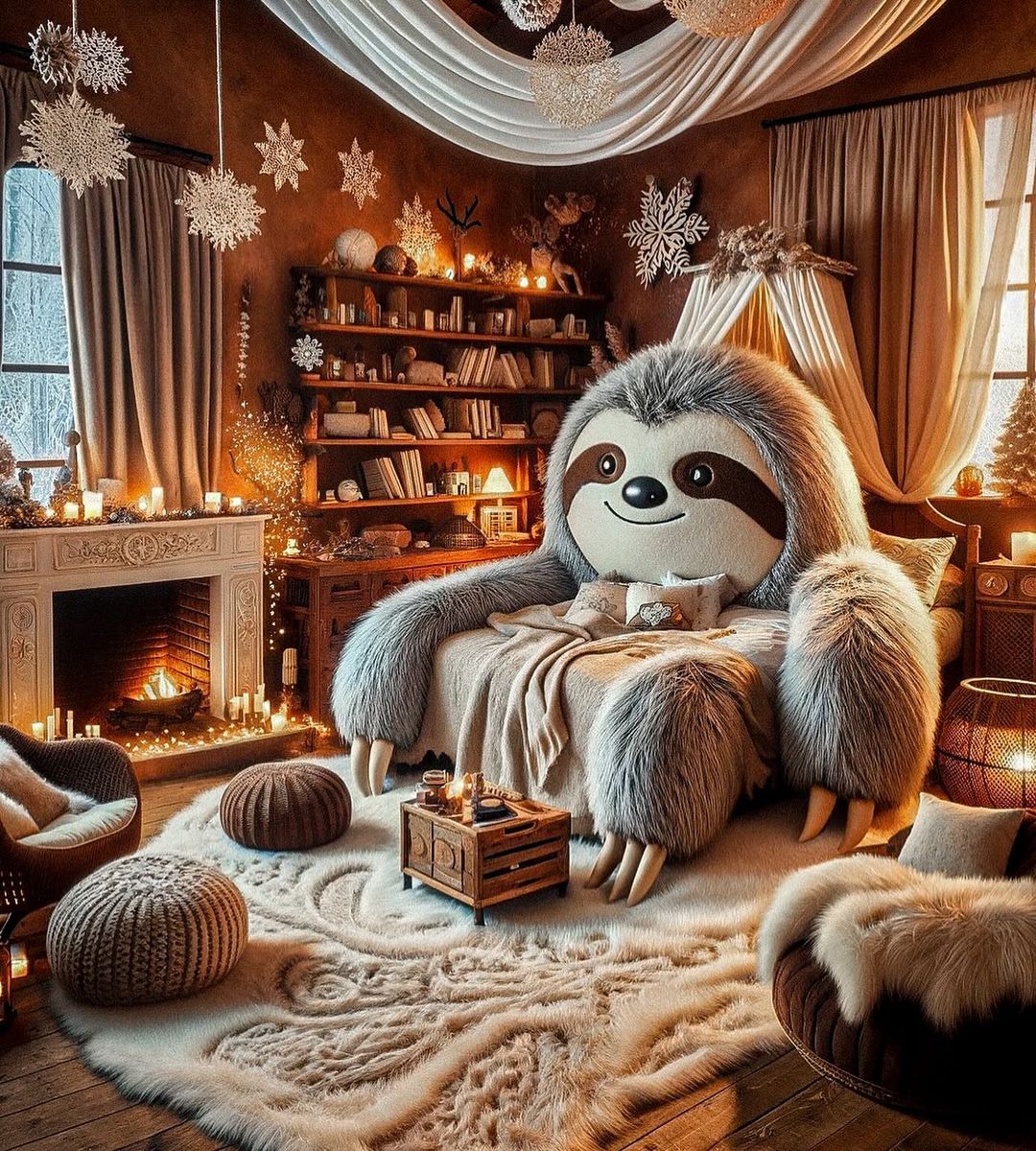 Christmas Comfort: Embrace the Holidays with a Sloth-Shaped Bed