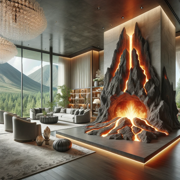 Volcano-Inspired Fireplaces: Exploring Nature's Influence