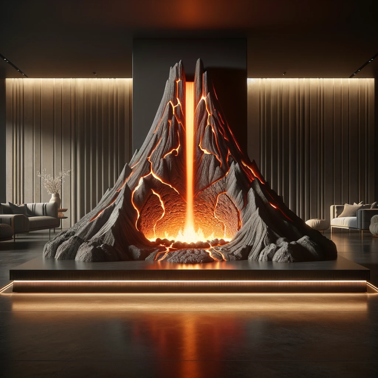 Volcano-Inspired Fireplaces: Exploring Nature's Influence