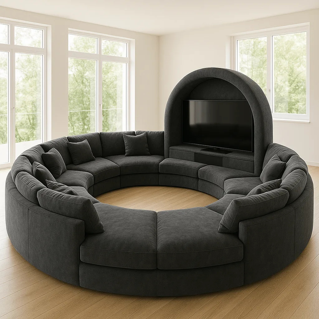 Elevate Your Living Room with Circular Sofas with Built-In TV – The Future of Home Entertainment ...