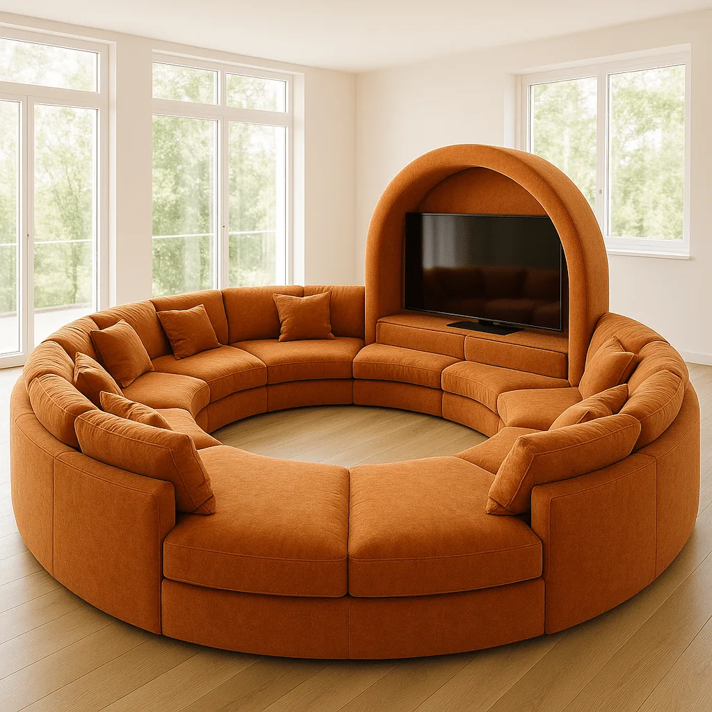 Elevate Your Living Room with Circular Sofas with Built-In TV – The ...