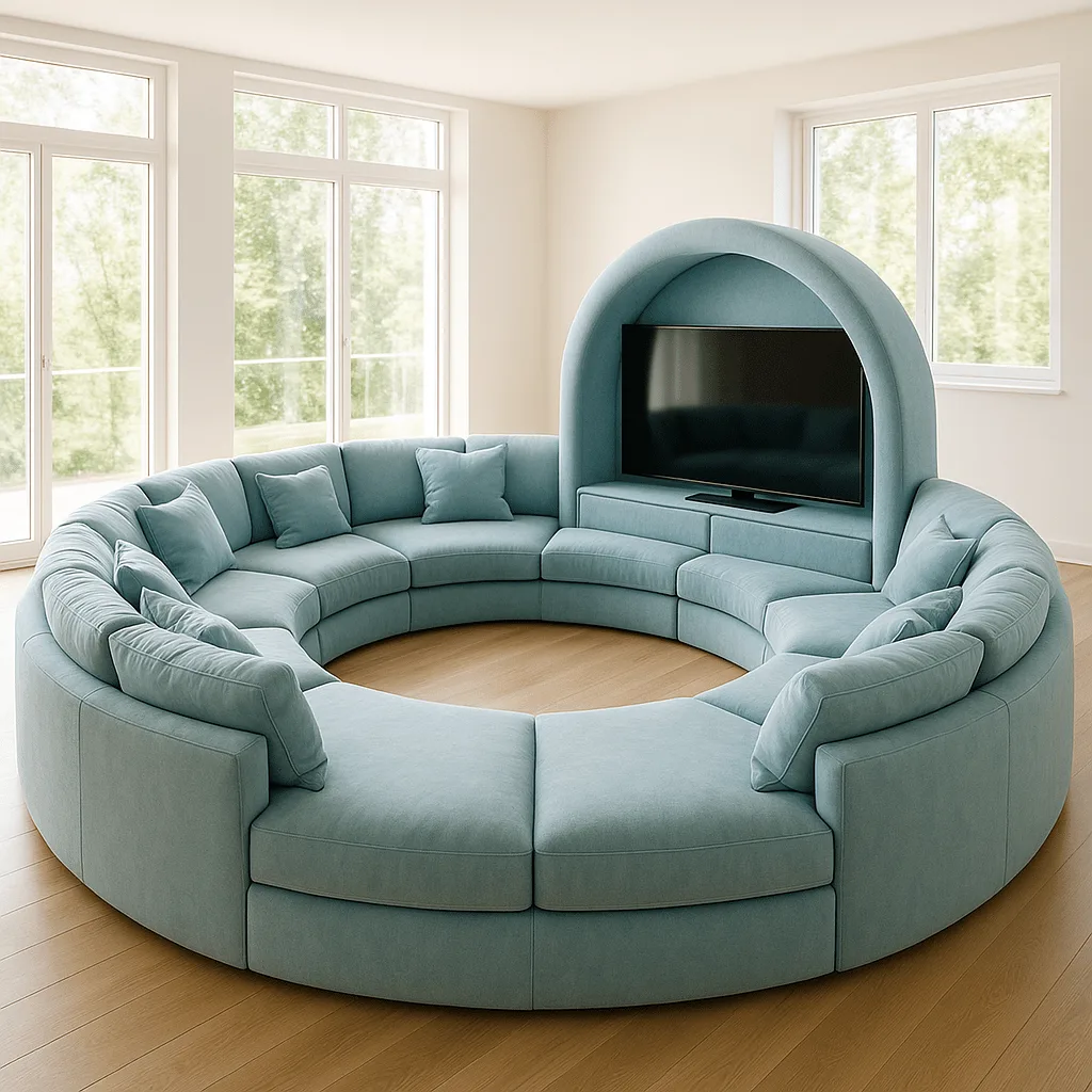Elevate Your Living Room with Circular Sofas with Built-In TV – The ...